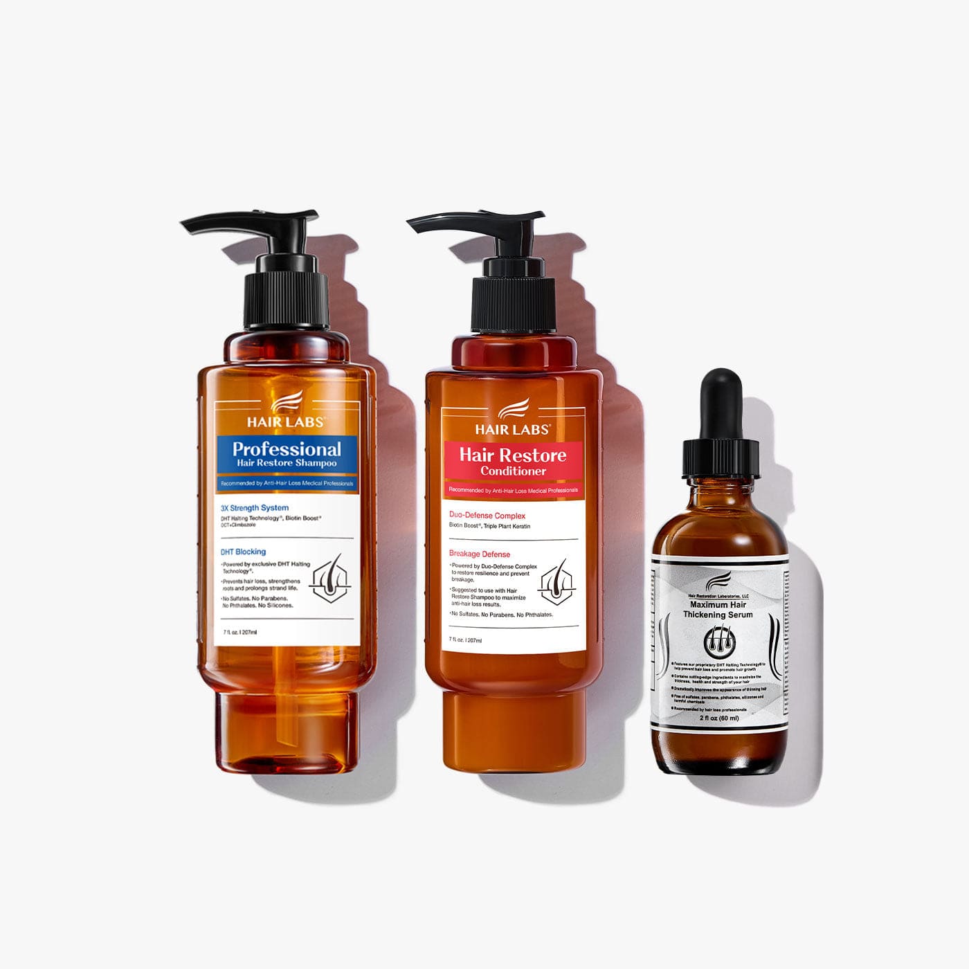 Professional Hair Restore Shampoo, Conditioner, and Thickening Serum B ...